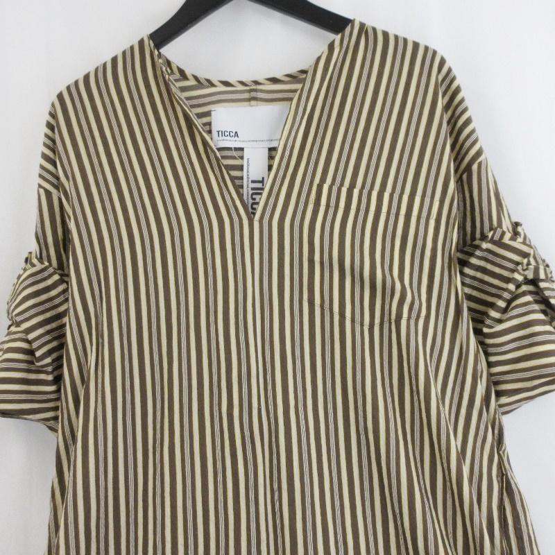 TICCA ティッカ ツイストスリーブワンピース TBCS-041 23SS ストライプ シフォン マキシワンピースレディース ブラウン 70014978 : クラシック - 通販 ...