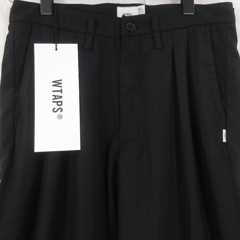 美品 WTAPS ダブルタップス ワイドパンツ 20AW 202TQDT-PTM05 TUCK TROUSERS ブラック 黒 2 メンズ 中古 71000392 :71000392 ...