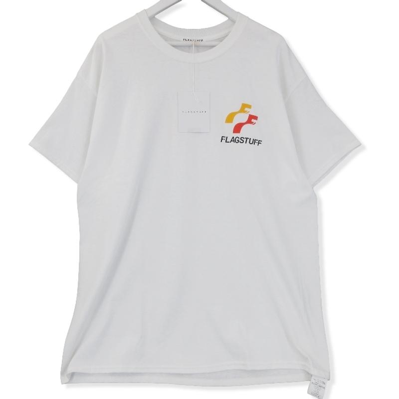 未使用 FLAGSTUFF フラグスタフ SHAKE F TEE 20SS-FS-62 半袖Tシャツ プリント フラッグスタッフ ホワイト 白 XL タグ付き メンズ 中古 71001972 ...
