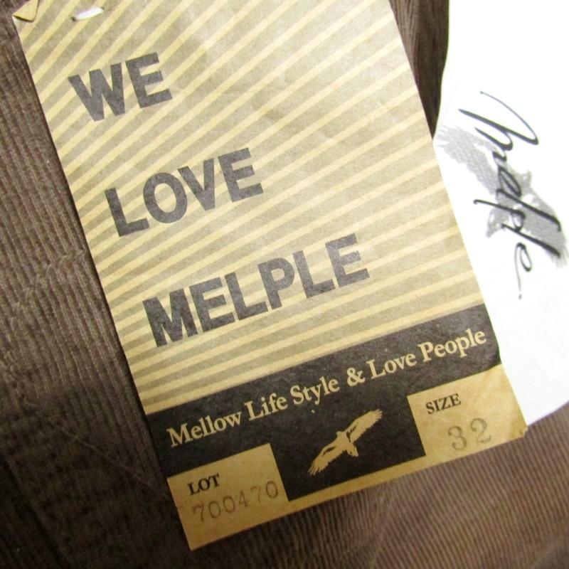未使用 mellow people メローピープル コーデュロイパンツ 700470 ワークパンツ ブーツカット ブラウン 茶 32 メンズ ...