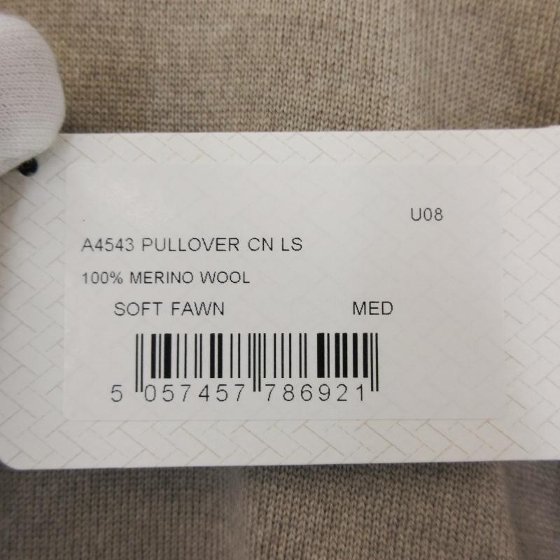 未使用 JOHN SMEDLEY ジョンスメドレー ニットセーター A4543 SOFT FAWN 24G メリノウール クルーネック ベージュ M メンズ 中古 71003596 : ...
