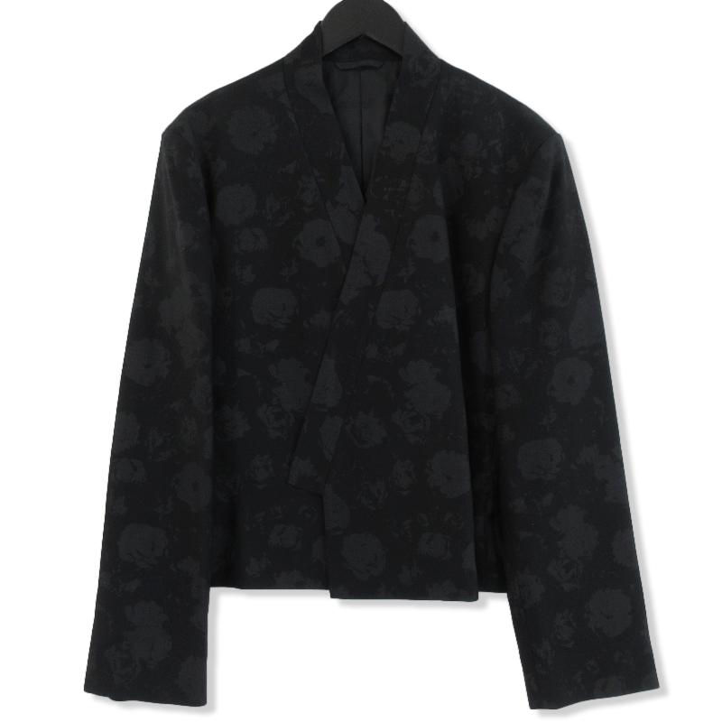 良品 LAD MUSICIAN ラッドミュージシャン W LAD MUSICIAN ROSE MIX KIMONO SHORT JACKET ダブルブレストジャケット 黒 42 ...