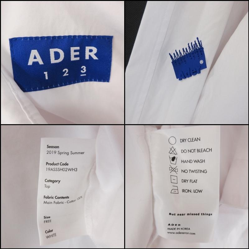 ADER ERROR アーダーエラー 長袖ボタンダウンシャツ 19ASSSH02WH3 19SS コットン 比翼 ホワイト 白 FREE 71004076 :71004076:クラシック ...