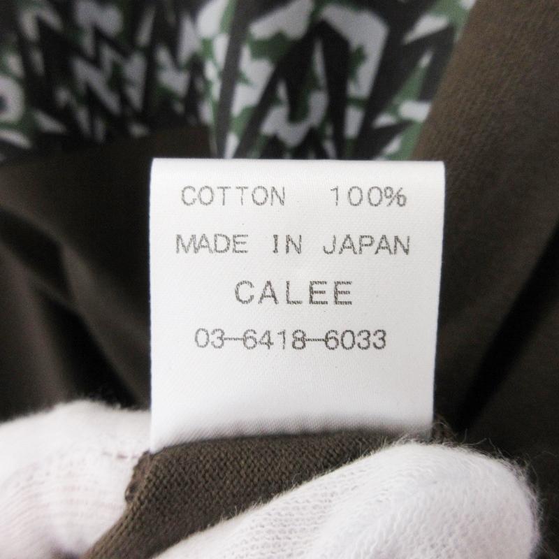 CALEE 未使用 キャリー Upcycle calee logo drop shoulder L/S t-shirt CL-21AW001 長袖Tシャツ ロゴプリント 茶 M ...