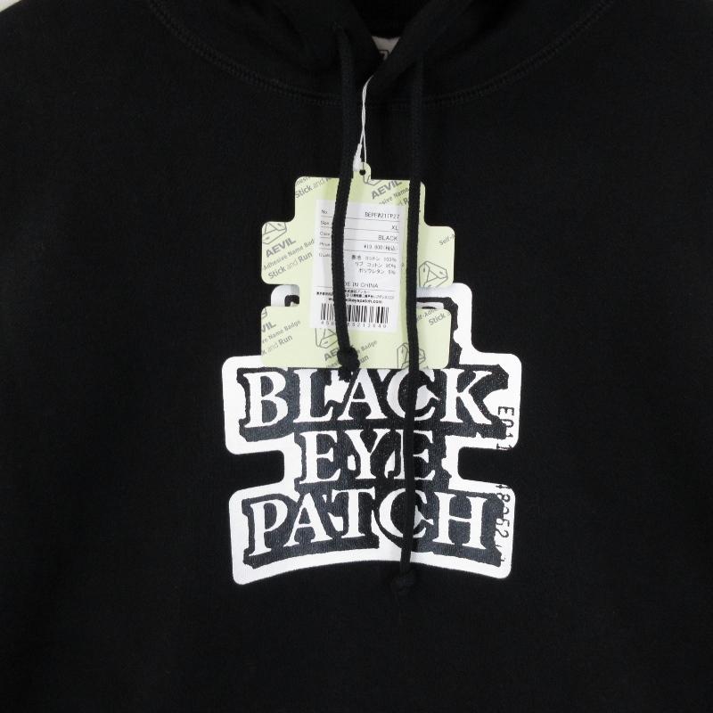 未使用 BlackEyePatch ブラックアイパッチ プルオーバーパーカー BEPFW21TP27 ロゴ プリントOG LABEL HOODIE ブラック 黒 XL 71005266 ...