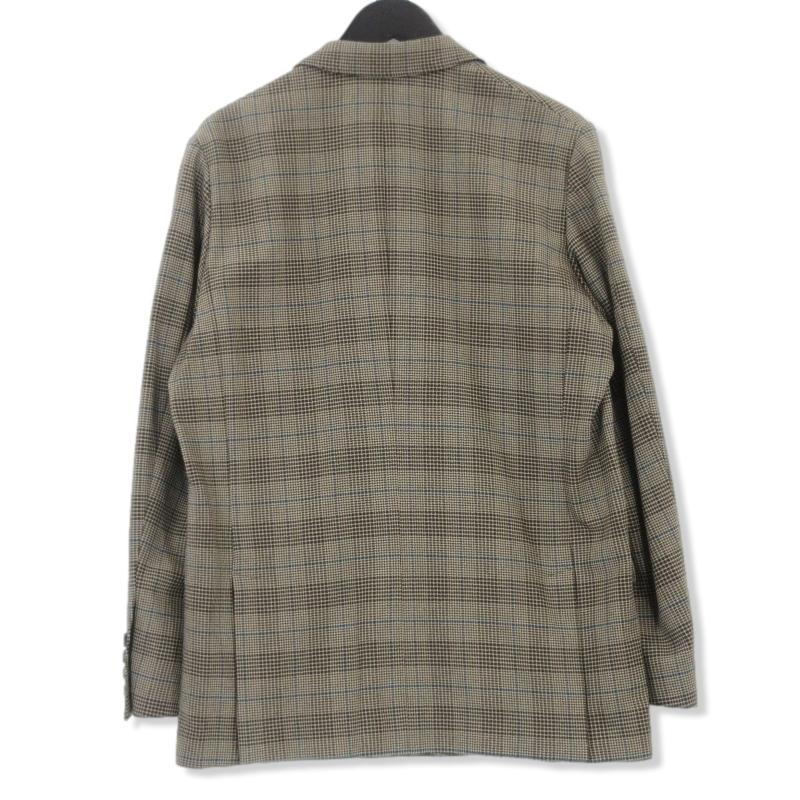 未使用 RAINMAKER レインメーカー ダブルブレストジャケット RM202-043 ストレッチ チェック ブラウン 茶 46 タグ付き 71005300 : 71005300 ...