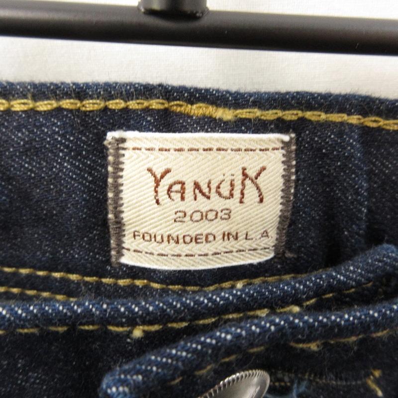 美品 YANUK ヤヌーク デニムパンツ 57223100 PREMIUM2 Roomy ワイドストレート インディゴ OWI S タグ付き ...
