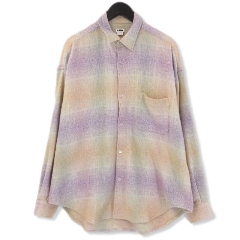 H BEAUTY＆YOUTH エイチビューティーアンドユース 長袖チェックシャツ 1211-149-7497 CASHMERE COTTON CHECK SHIRT マルチ M ...