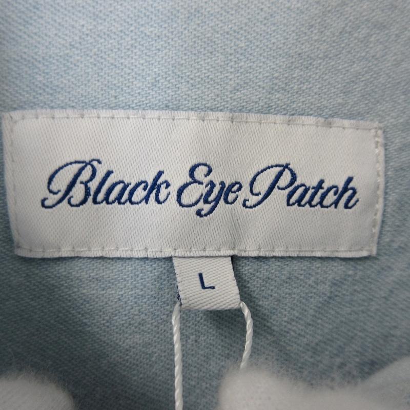 未使用 BLACKEYEPATCH ブラックアイパッチ 長袖デニムシャツ BEPSS22TP02 DENIM LS SHIRT ボタンダウン ウォッシュブルー L 71006824 ...