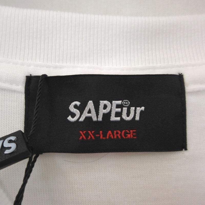 未使用 SAPEur サプール 半袖Tシャツ A0022-275 ソックス メッセージカード セット HAPPY Tee プリント ホワイト 白 XXL 71007095 : クラシック ...