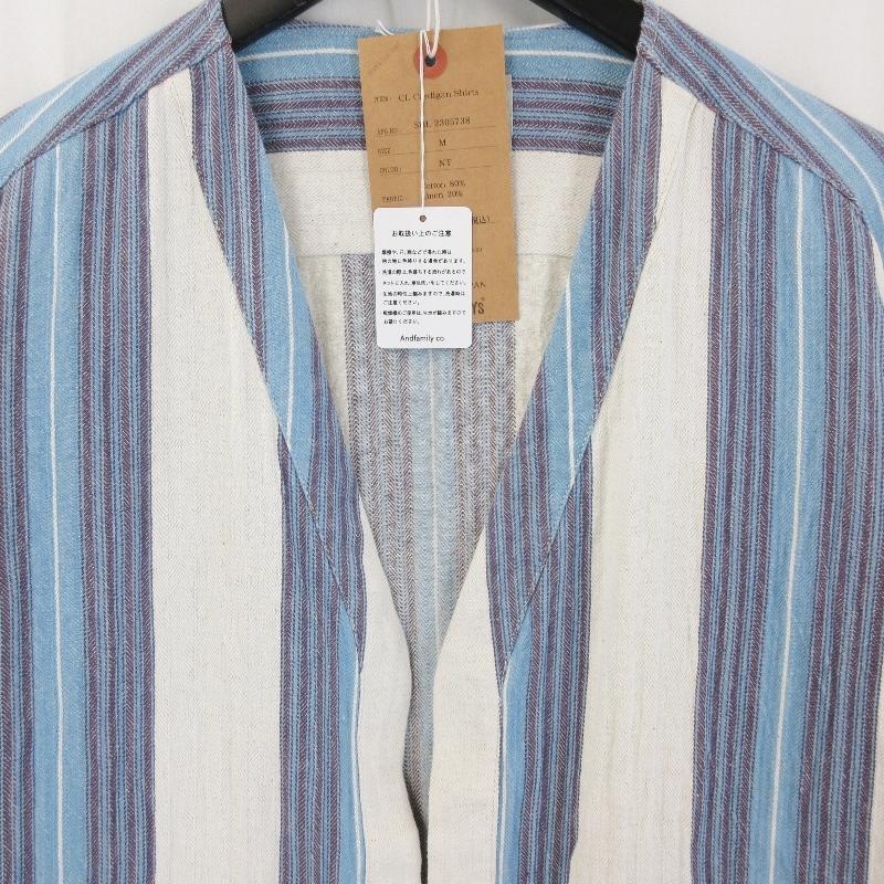 未使用 ANDFAMILYS アンドファミリー カーディガン シャツ SHL-2305738 CL Cardigan Shirts ストライプ ...
