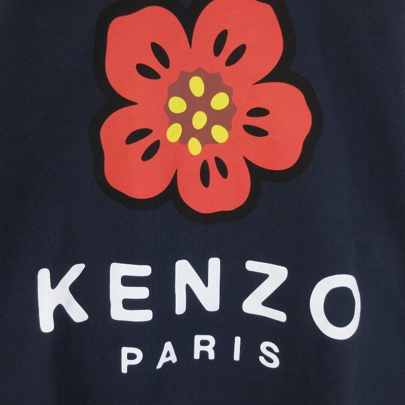 美品 KENZO ケンゾー クルーネックスウェット ボケフラワー FC65SW4104ME 22AW プルオーバー ネイビー XL ...