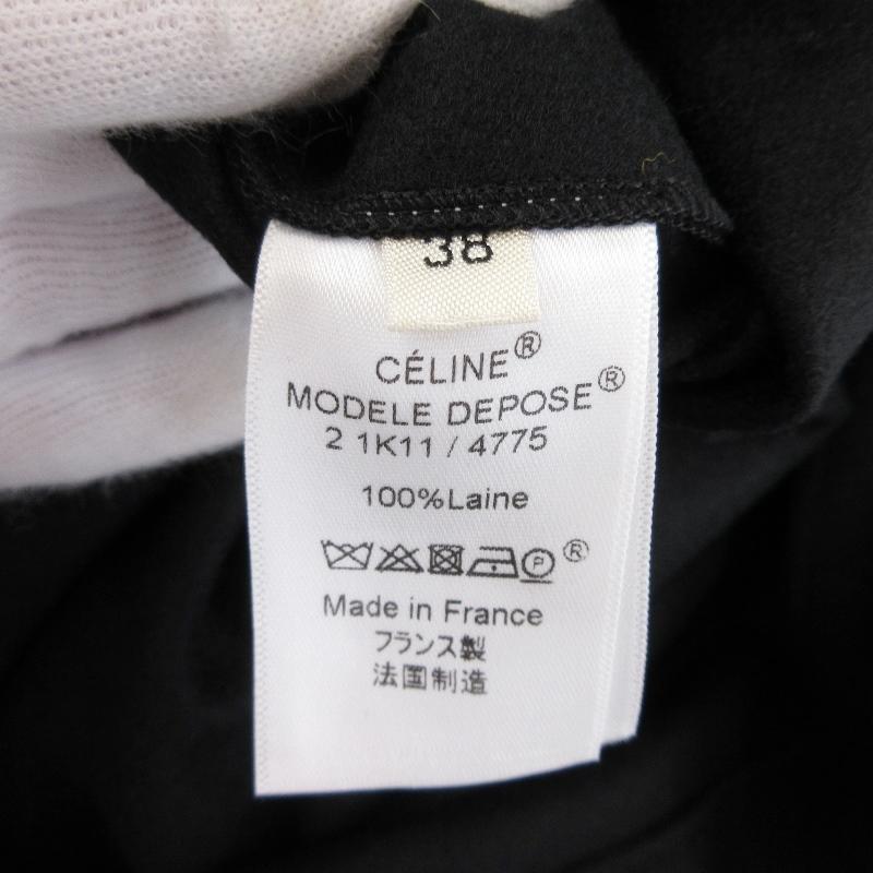 CELINE セリーヌ ショートパンツ 1K11/4775 フィービー期 ウール フランス製 ラップショーツ レディース ブラック 黒 38 ...