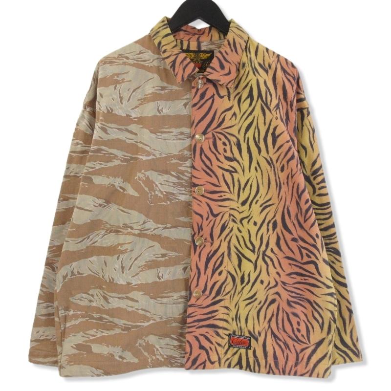 CALEE キャリー タイガーコンビ柄 チノジャケット CL-20SS016 TIGER COMBINATION PATTERN JACKET コットン 総柄 マルチ L 71008254 : ...
