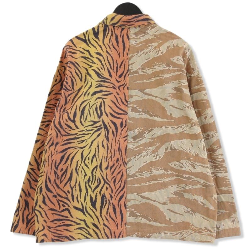 CALEE キャリー タイガーコンビ柄 チノジャケット CL-20SS016 TIGER COMBINATION PATTERN JACKET コットン 総柄 マルチ L 71008254 : ...