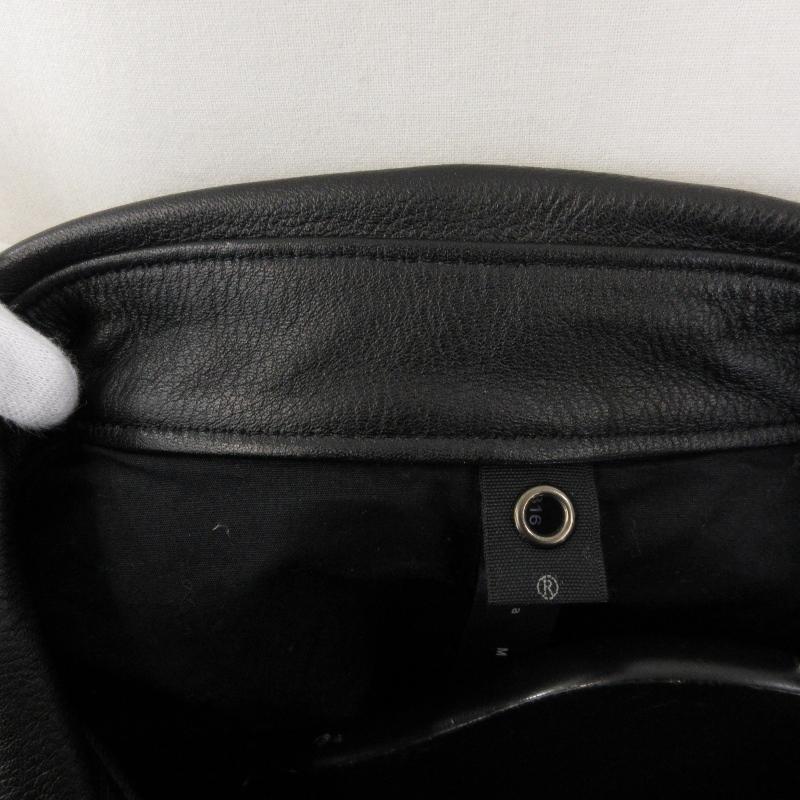 wjk 美品 ダブルジェイケイ 長袖レザーシャツ 4316 lc01a ウォッシャブルカーフ 2 hook shirt 皺加工 日本製 ブラック 黒 M 71008305 : クラシック ...