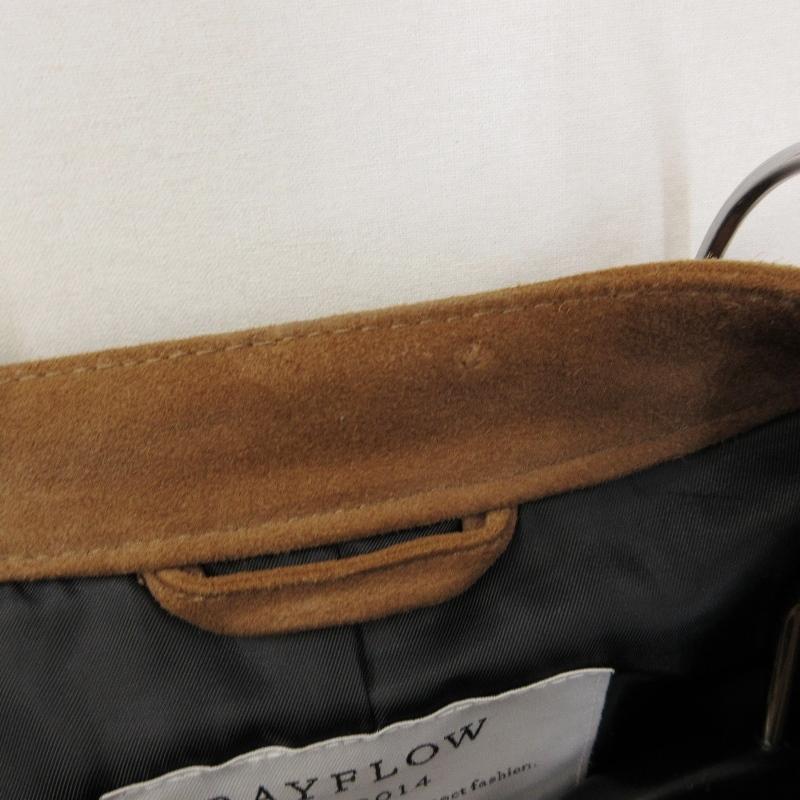 BAYFLOW ベイフロー シングルライダースジャケット BM1610NM04 ゴートレザー ヌバック 黒金具 ブラウン 3 71008414 :71008414:クラシック - 通販 ...