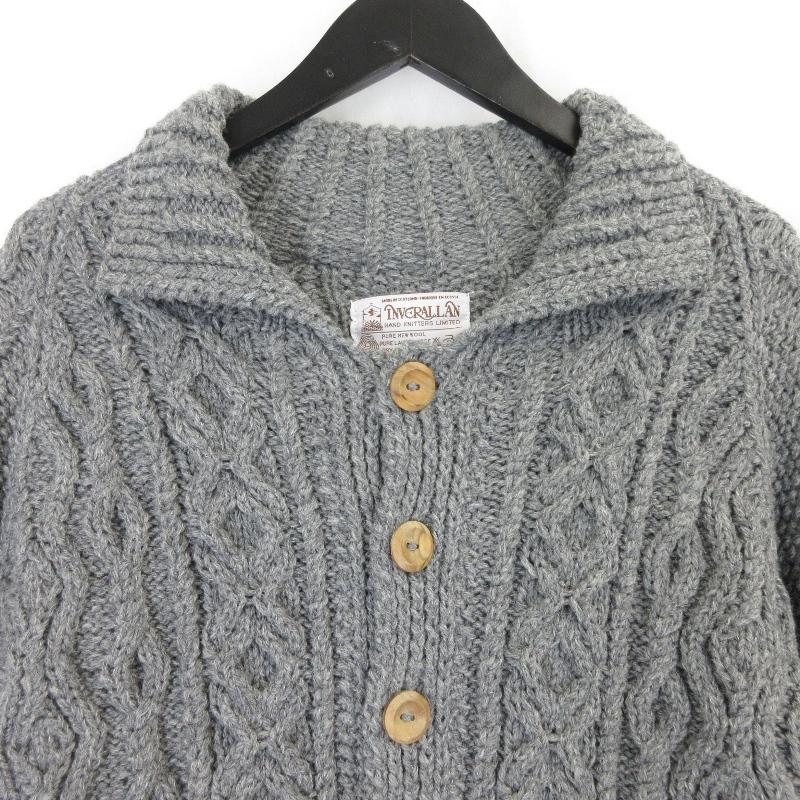 INVERALLAN INVERALLEN インバーアラン 3A ランバーカーディガン ハンドニット LUMBER ウール 茶タグ ...