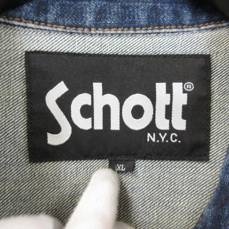 Schott N.Y.C ショット デニムジャケット 3162002 ワッペン Gジャン コットン インディゴ XL 71009008 : クラシック - 通販 - Yahoo!ショッピング