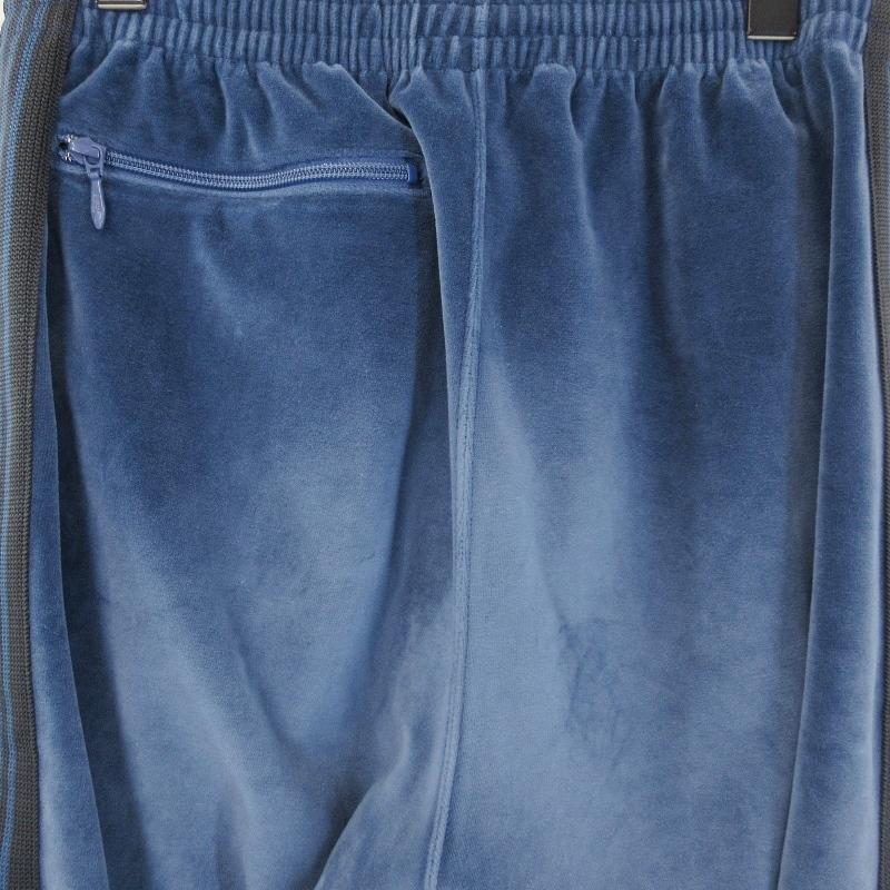 Needles NEEDLES ニードルズ ベロア ナロートラックパンツ NS253 23AW Narrow Track Pant C/Pe Velour SMOKE BLUE S ...