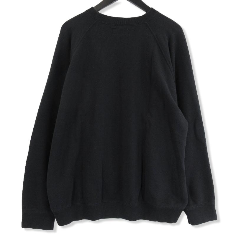 Graphpaper × LOOPWHEELER グラフペーパー ループウィラー クルーネックスウェット GU223-70112B コットン Raglan Sweat 黒 2 71009290 ...