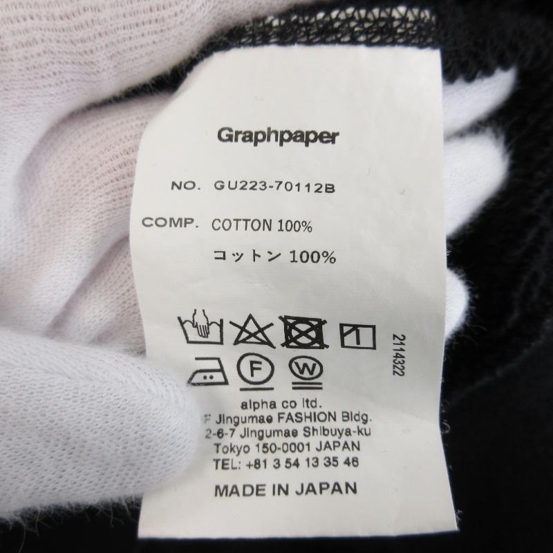 Graphpaper × LOOPWHEELER グラフペーパー ループウィラー クルーネックスウェット GU223-70112B コットン Raglan Sweat 黒 2 71009290 ...