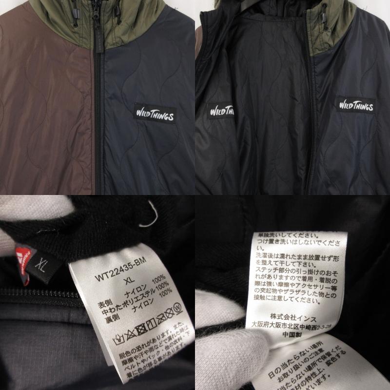 WILD THINGS WILDTHINGS × BEAMS ワイルドシングス 別注 キルテッドパーカー WT22435-BM Quilted Parka 中綿 リバーシブル マルチ XL ...