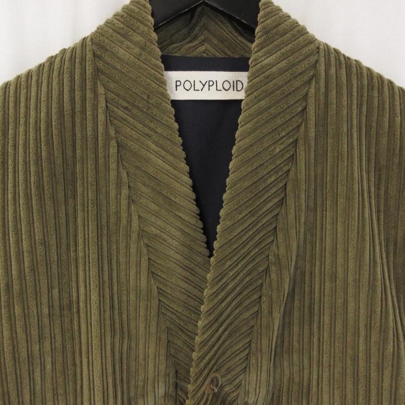 POLYPLOID ポリプロイド コーデュロイ カーディガンジャケット 19FW-05-C 19AW エルボーパッチ 太畝 ドイツ製 MOSS GREEN 2 71009445 : ...