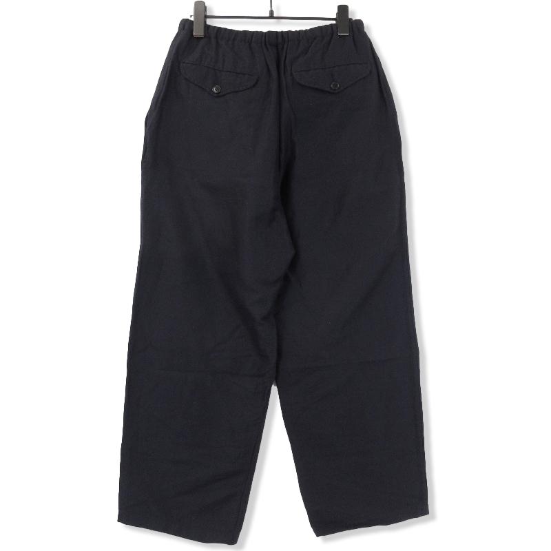 美品 COMOLI コモリ ウールシルク ドローストリングパンツ U03-03002 ウール イージーパンツ 日本製 ネイビー 1 ...