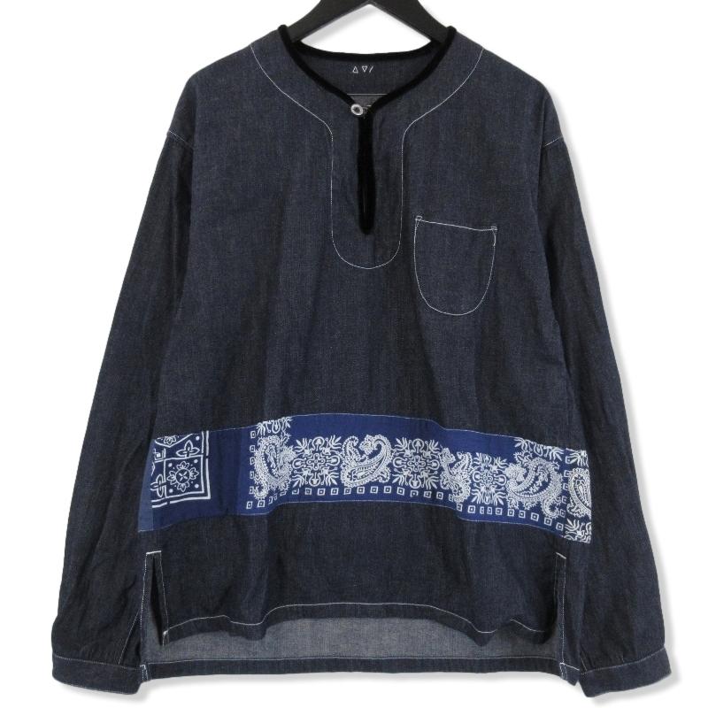 visvim VISVIM ビズビム SS BORDER TUNIC P.O. ONE WASH 118405007001 チュニック プルオーバーシャツ バンダナ インディゴ 2 ...