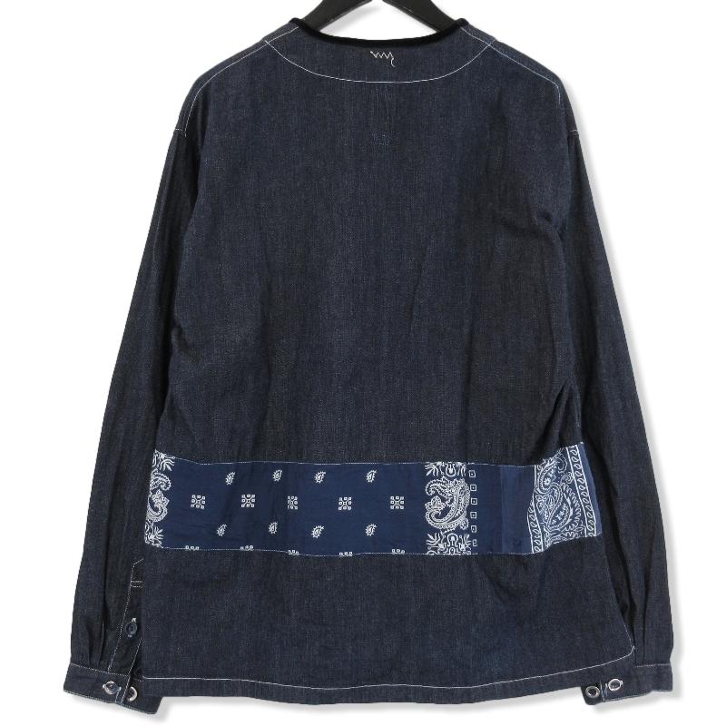 visvim VISVIM ビズビム SS BORDER TUNIC P.O. ONE WASH 118405007001 チュニック プルオーバーシャツ バンダナ インディゴ 2 ...