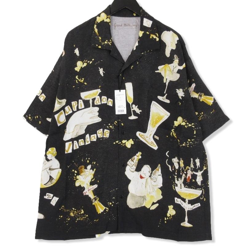 PORTER CLASSIC 未使用 Porter Classic ポータークラシック ALOHA SHIRT CUPIDON PC-024-2689 半袖アロハシャツ ブラック 黒 XL ...