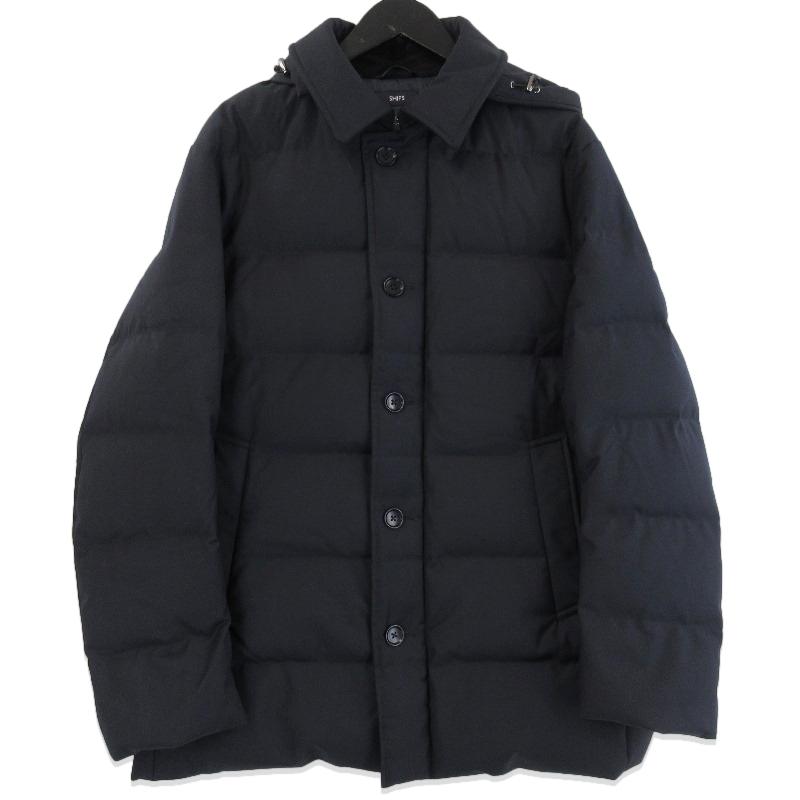 美品 SHIPS シップス シングルダウンコート 114-55-0245 ダウンジャケット フード脱着可 ネイビー L 71010345 : 71010345 : クラシック - 通販 ...
