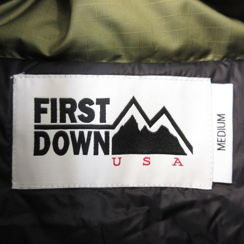 未使用 FIRST DOWN ファーストダウン ダウンベスト F342531 MULTI POCKET DOWN VEST DICROS MAURI RIP オリーブ M タグ付き ...