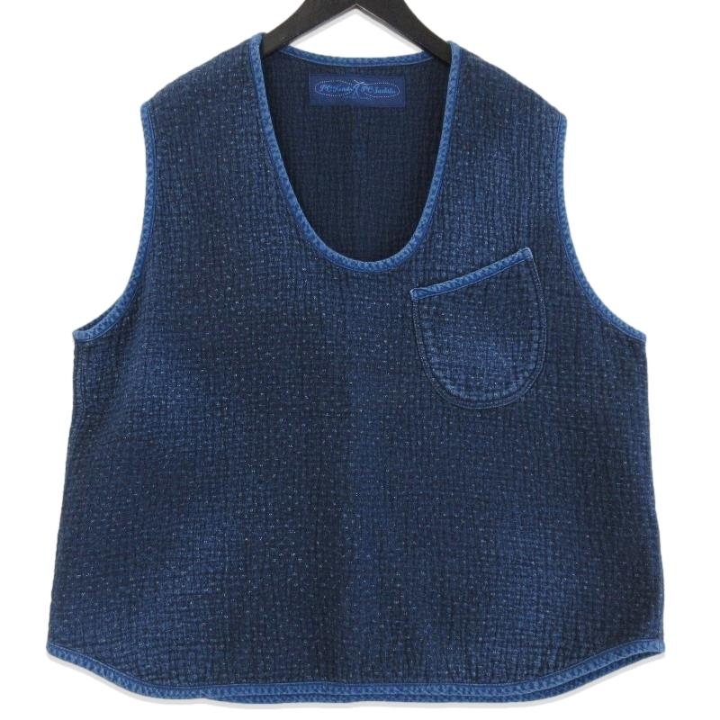 Porter Classic 美品 ポータークラシック プルオーバーベスト 刺し子 PC-059-2103 NEW SASHIKO PULLOVER VEST インディゴ 2 71011038 ...