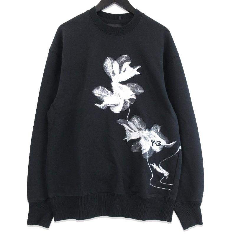 Y-3 ワイスリー GFX FT CREW IN4337 グラフィックフレンチテリークルー スウェット BLACK XS 71011278 ...