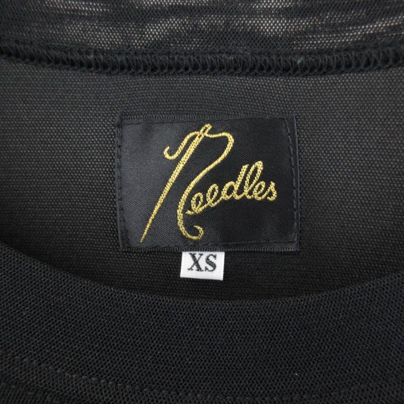 Needles NEEDLES ニードルズ 長袖Tシャツ GL255 ポリエステル 20SS L/S U Neck Tee Uネック ラグランスリーブ ブラック 黒 XS 71011911 ...