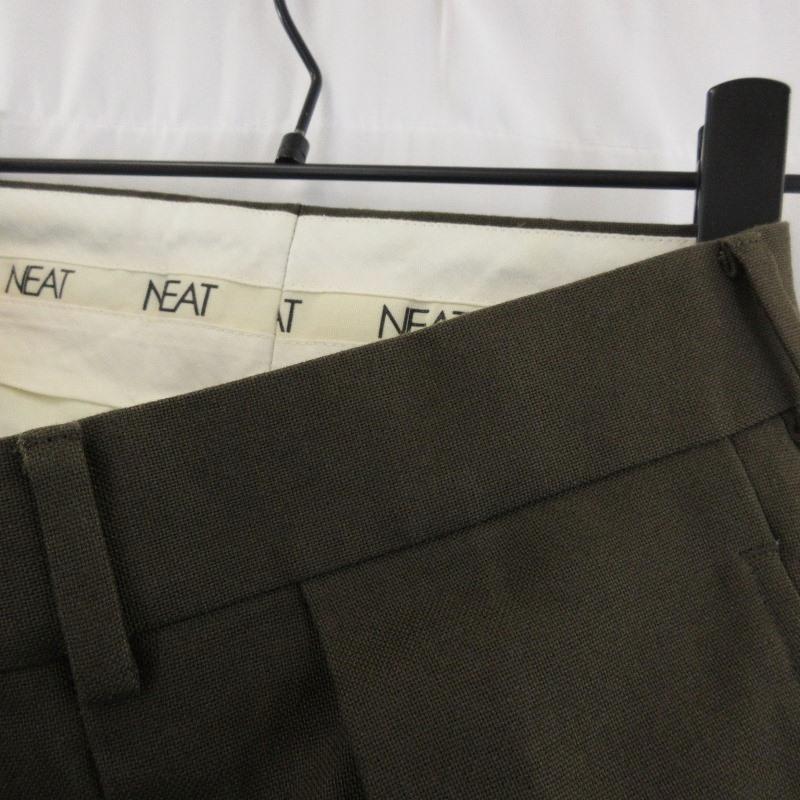 NEAT ニート 2タックワイドパンツ ホップサック スラックスパンツ 日本製 2プリーツ インタック カーキ 44 71012330 : クラシック - 通販 - Yahoo!ショッピング