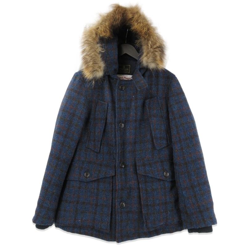 HARRIS TWEED × Simplicite plus シンプリシテプリュス ダウンジャケット 14-020-731-8083-4-0 ハリスツイード ネイビー 36 71013259 ...