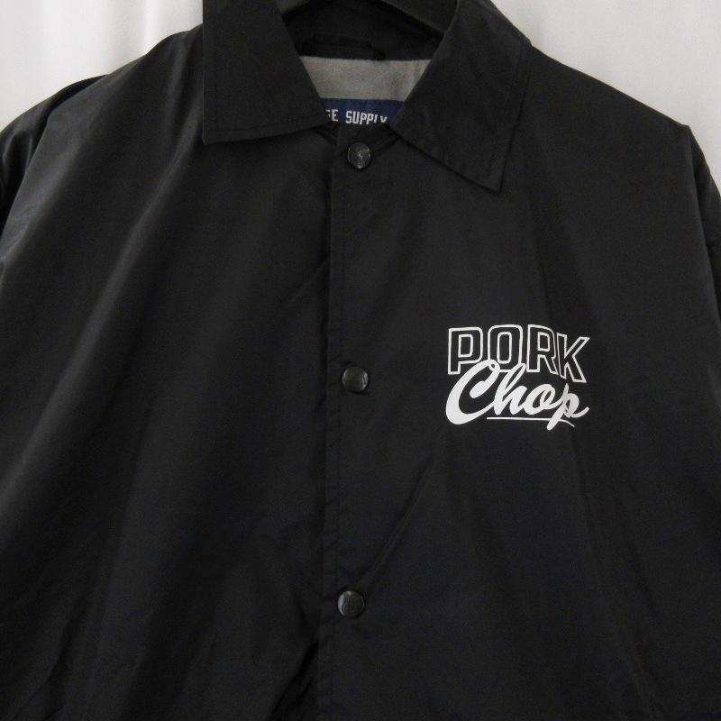 美品 PORKCHOP GARAGE SUPPLY ポークチョップ コーチジャケット MASA SCULP COACH JKT B ナイロンジャケット ブラック 黒 M 71013670 ...