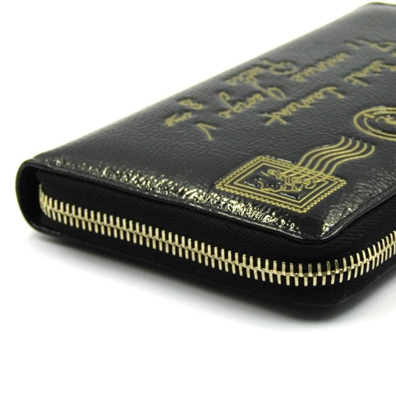 美品 YVES SAINT LAURENT イヴサンローラン 長財布 197191 AB8SP Yメール ラウンドファスナー パテント ...