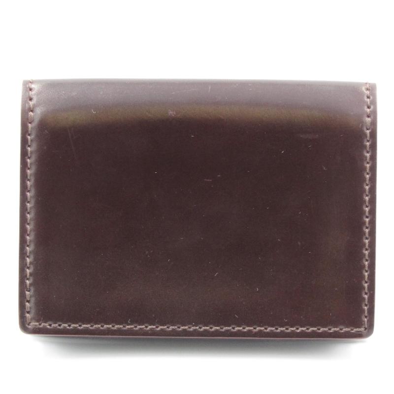 GANZO ガンゾ 名刺入れ 57575 シェルコードバン2 SHELL CORDOVAN2 二つ折り 通しマチ カードケース バーガンディ ...