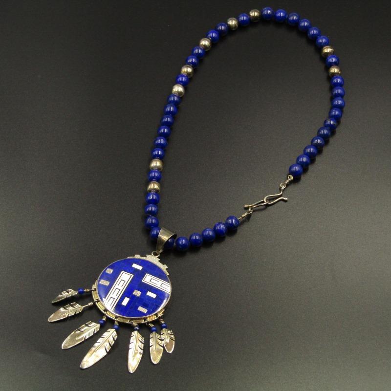 Ray Tracey ナバホ族 ネックレス ラピスラズリ インレイ 7連フェザー レイトレイシー 80005860 : クラシック - 通販 ...