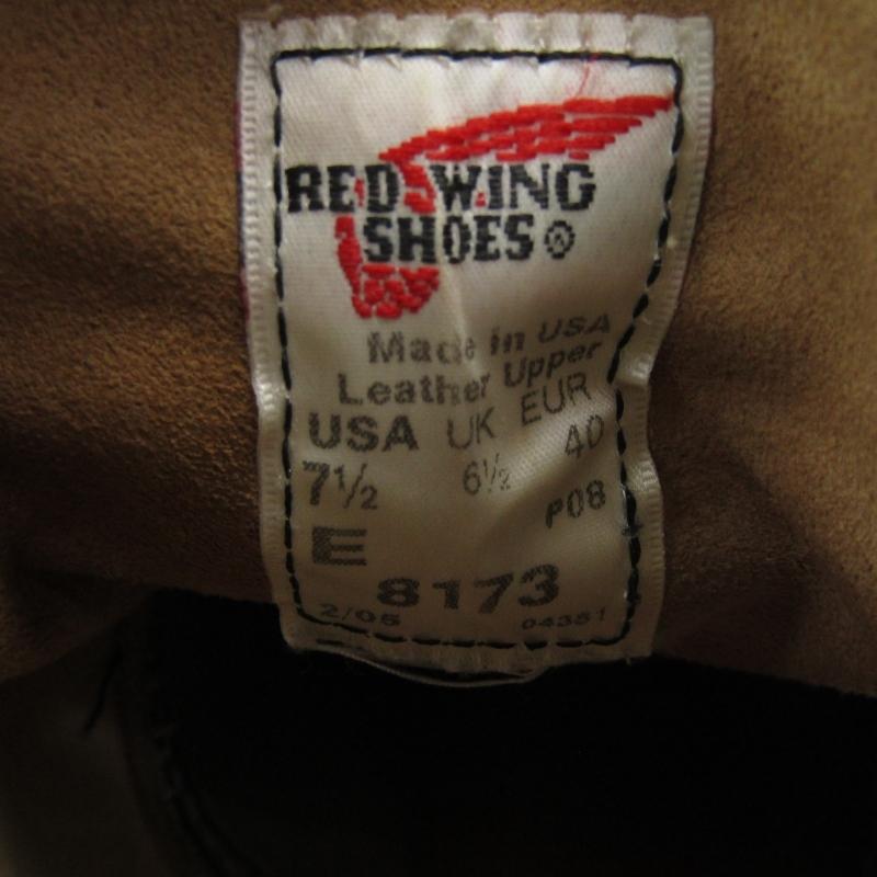 REDWING レッドウィング 8173 アイリッシュセッター スエード ワーク 05年製 タン ラフアウト US7.5E 25.5cm 箱付ブーツ 中古 81000224 :81000224 ...