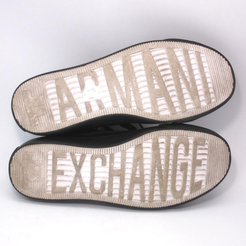 美品 ARMANI EXCHANGE アルマーニ エクスチェンジ スニーカー XUX053 XV206 ローカット ブラック 黒 26cm 箱 ...