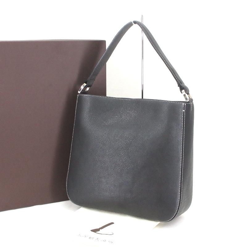 土屋鞄 未使用 土屋鞄製造所 ツチヤカバン ショルダーバッグ プレーンワンショルダー NY0310 Noyiet グレースシュリンクレザー 黒 ...