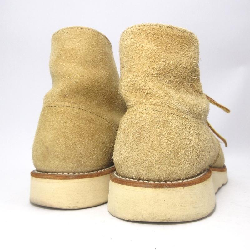 RED WING SHOES REDWING レッドウィング プレーントゥ 8167 刺?羽タグ スエード レジェンドモデル USA製 ベージュ US7.5E 25.5cmシューズ 中古 ...