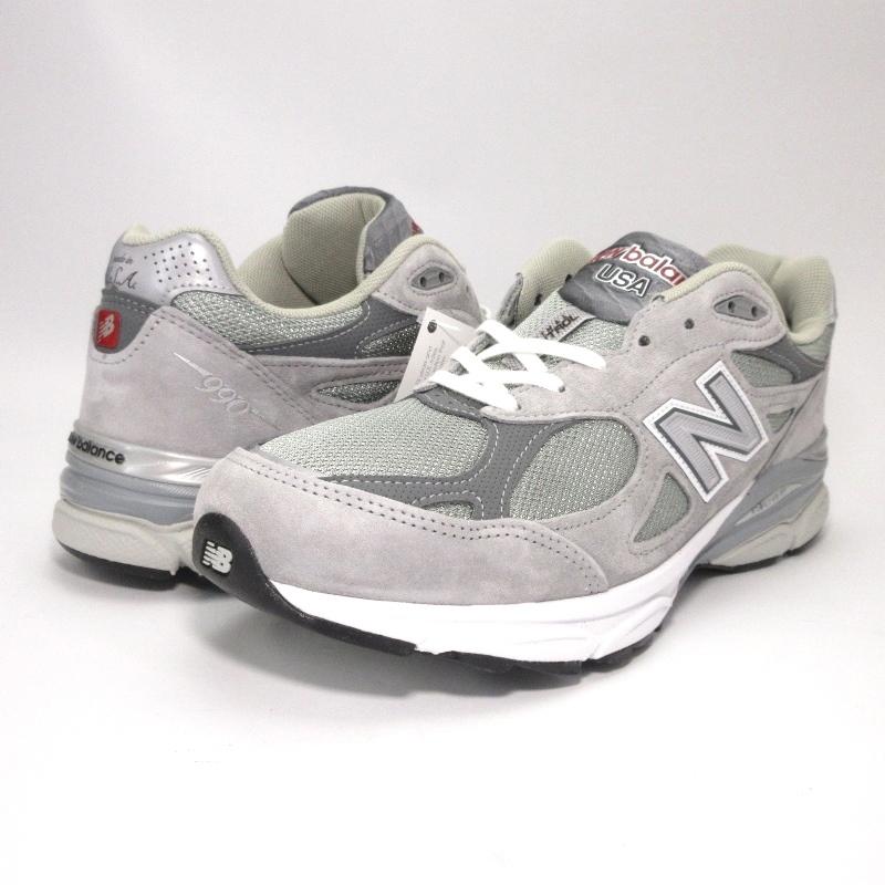 未使用 new balance ニューバランス 28cm M990GY3 USA製 990V3 復刻 ピッグスキンスウェード メッシュ ...