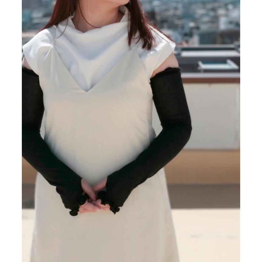 TAWARA TAWARAタワラ UVカットフリル付きゆるアームカバー レディース ブラック 黒 女性用 綿 コットン ロング丈 母の日 プレゼント ギフト : セレクトショップ クラシカ ...