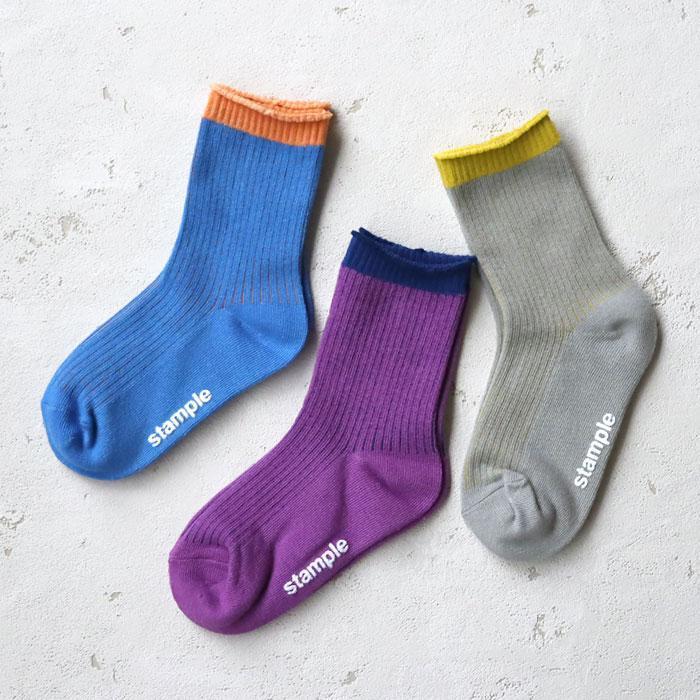 stample stampleスタンプル 配色リブ3足組クルーソックス 靴下 レディース ショートソックス おしゃれ ストレッチ 綿 プチギフト セット : セレクトショップ クラシカ ...